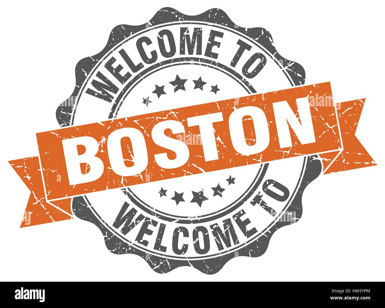 Boston round ribbon seal Stock Vector Image & Art - Alamy