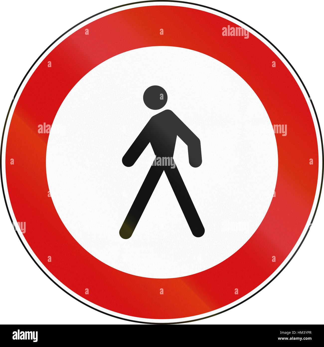 Road sign used in Italy - pedestrians not allowed Stock Photo - Alamy