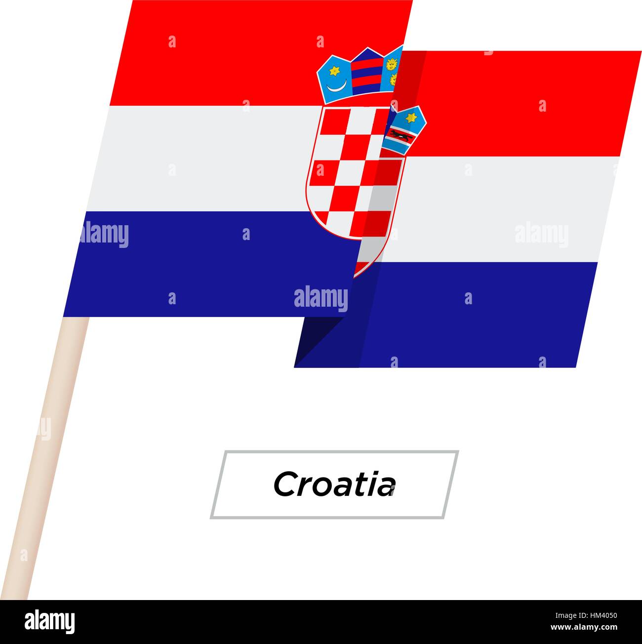 Croatia Ribbon Waving Flag Isolated on White. Vector Illustration Stock ...