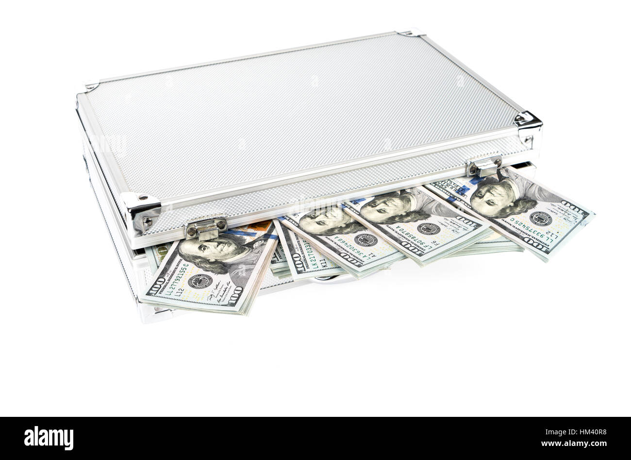 Open silver briefcase full dollar hi-res stock photography and images ...