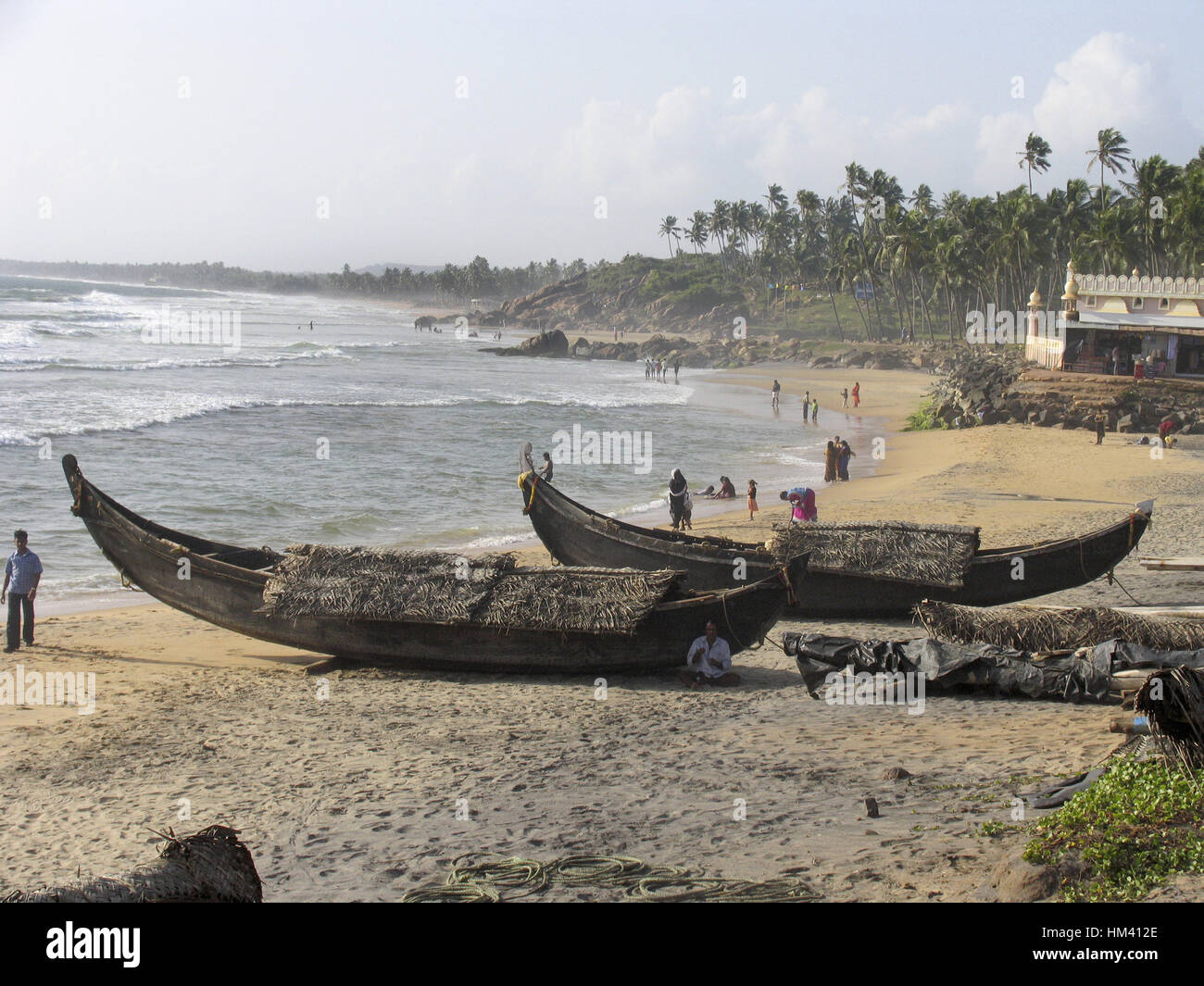 Landscape from Kovalam Kerala, India. Coastal town in the southern ...