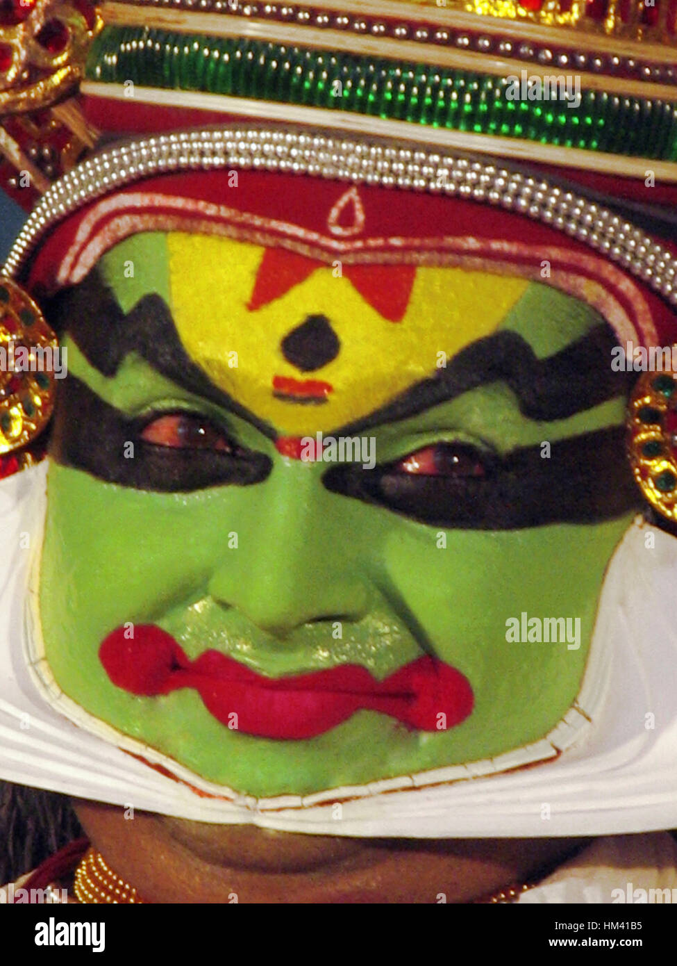 Kathakali dancer face portrait, Kerala, India. Kathakali is one of the ...