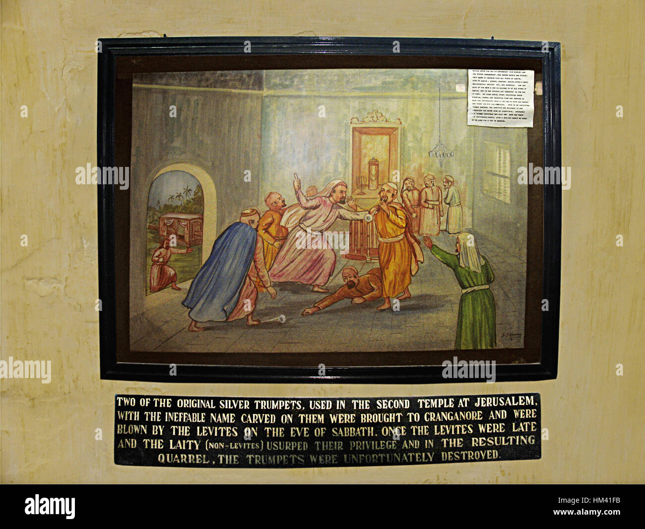 Paintings on wall of Cochin synagogue. Cochin, Kerala, India Stock ...