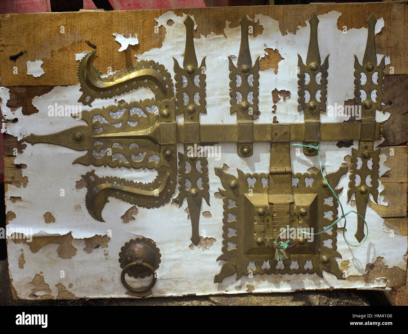Ancient locking system made of brass. Kerala, India Stock Photo - Alamy