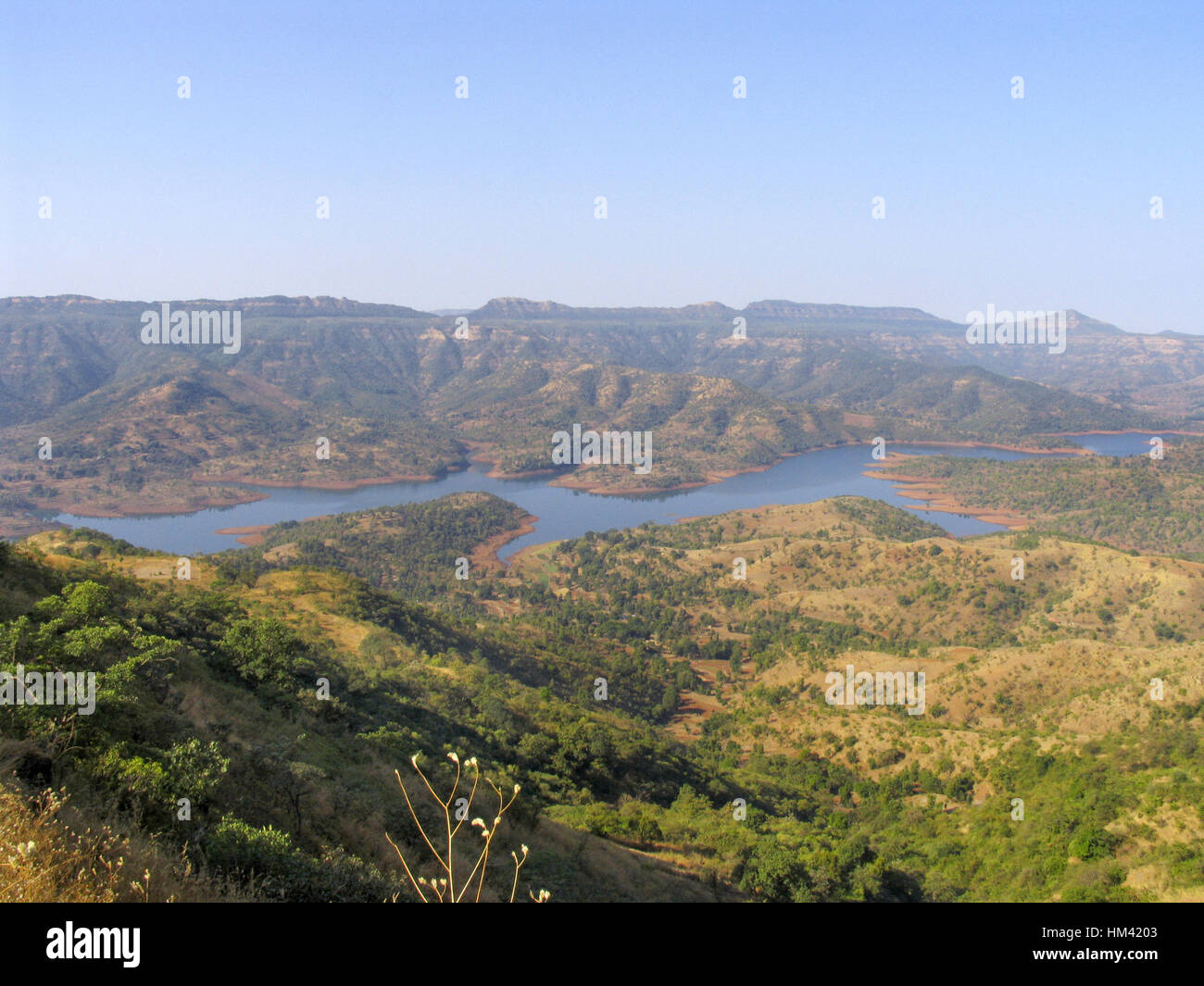 Koyna dam backwaters. Tapola, Maharasthra, India. The Koyna Dam is one ...