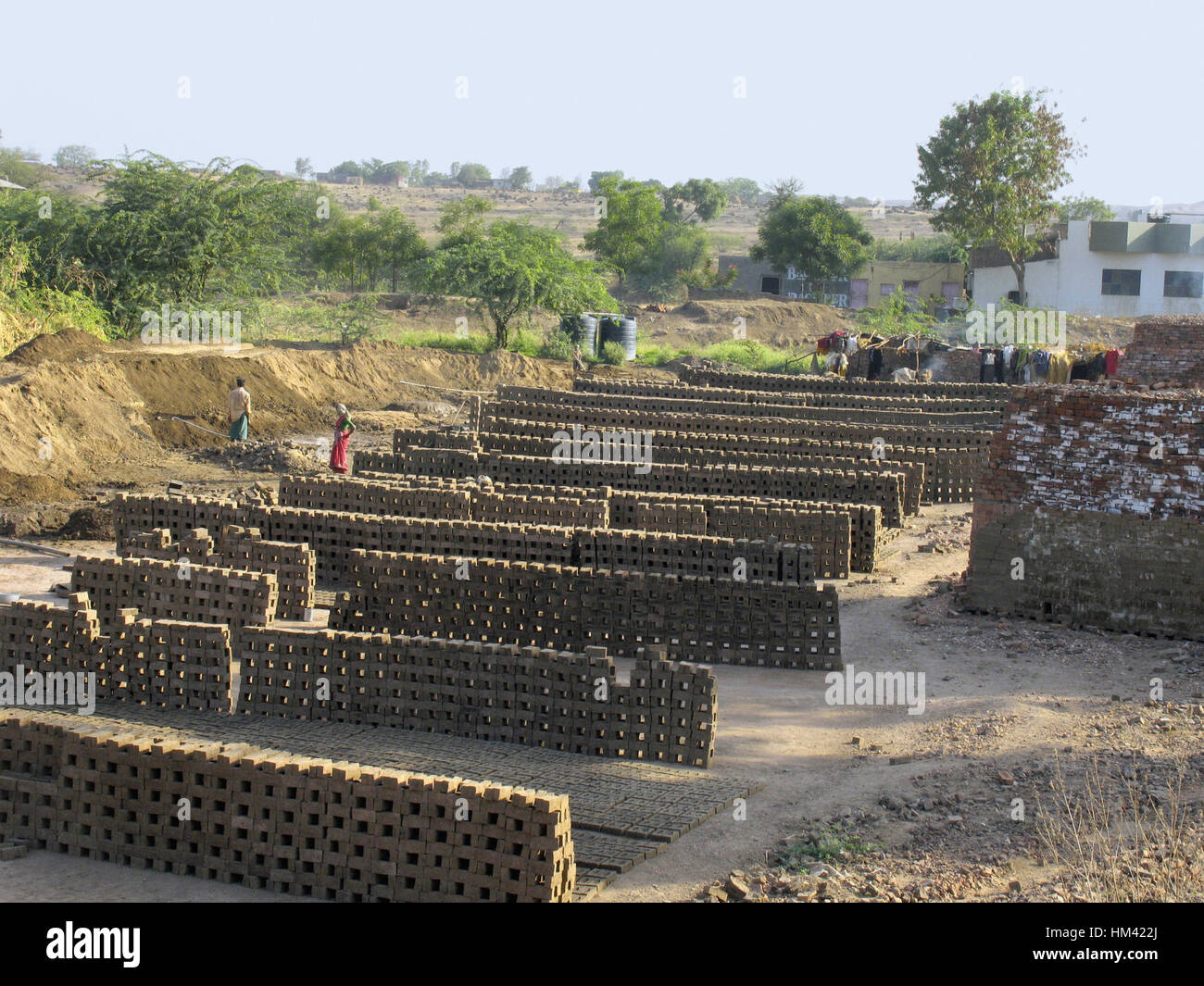 Brick manufacturing. Maharashtra, India Stock Photo - Alamy