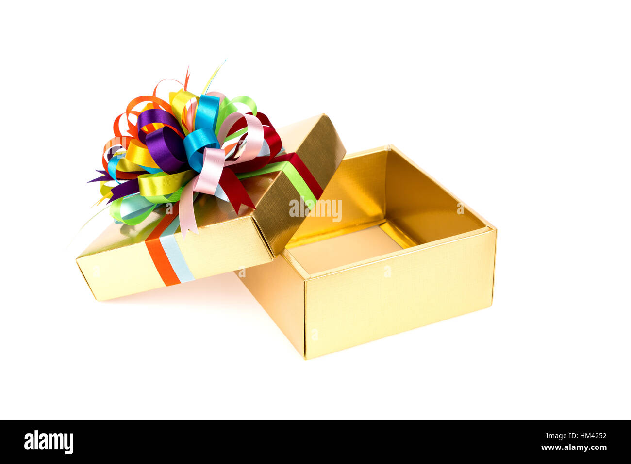 Gold gift box Stock Photo - Alamy