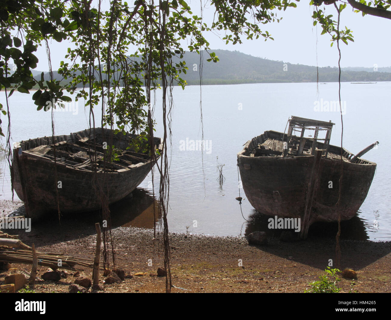 Two old ships kept on a shore Stock Photo - Alamy