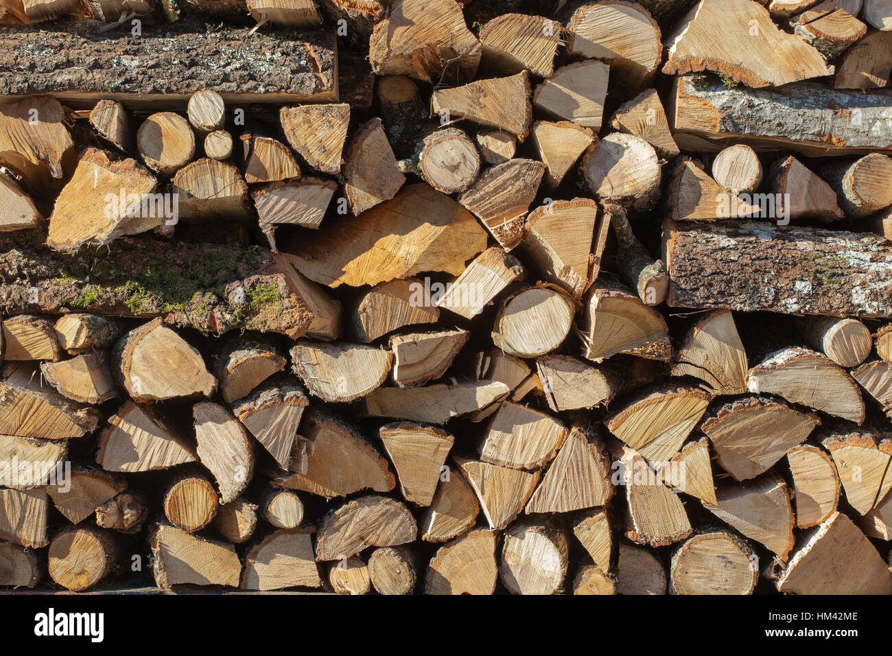 Close up of firewood stack background Stock Photo - Alamy