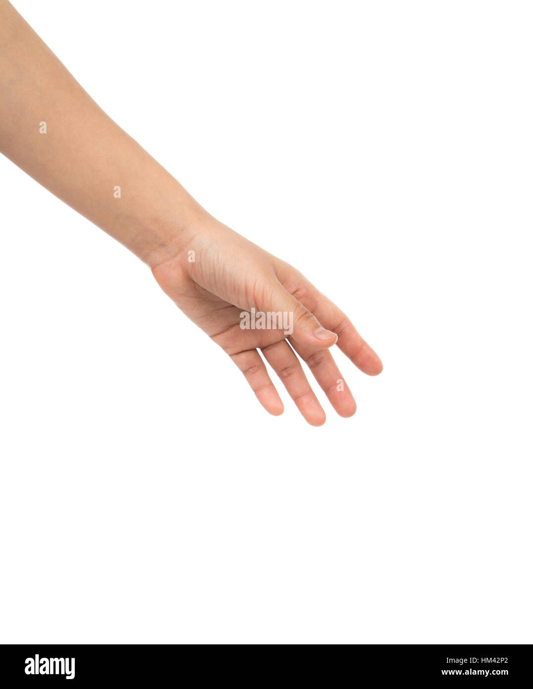 Beautiful woman hand holding isolated on white background Stock Photo ...