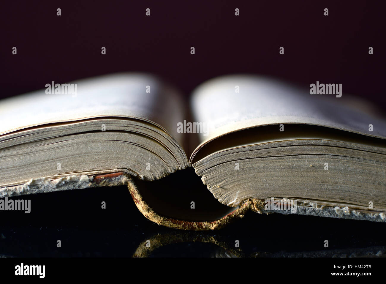 Open old book close up Stock Photo - Alamy