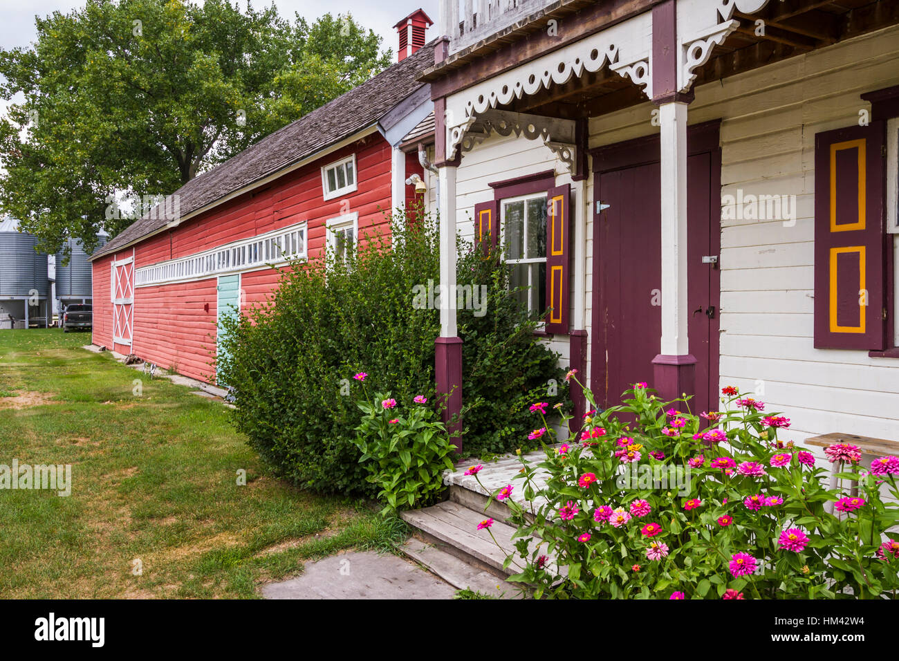 An historic restored Mennonite house/barn in Neubergthal, Manitoba ...