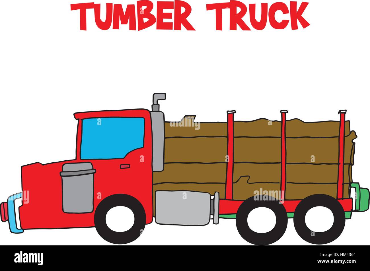 Timber truck with hand draw Stock Vector Image & Art - Alamy