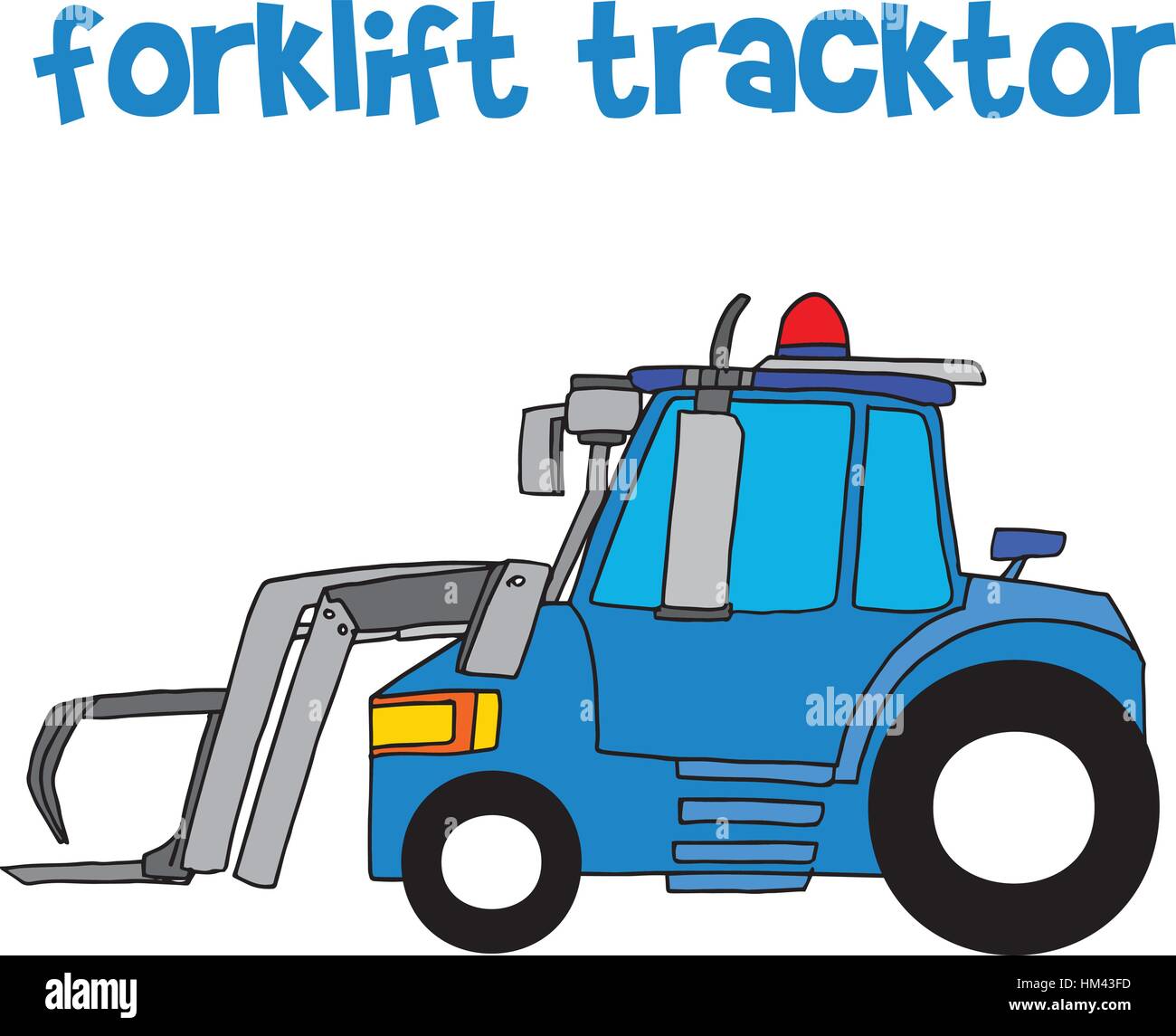 Forklift tracktor with hand draw Stock Vector Image & Art - Alamy