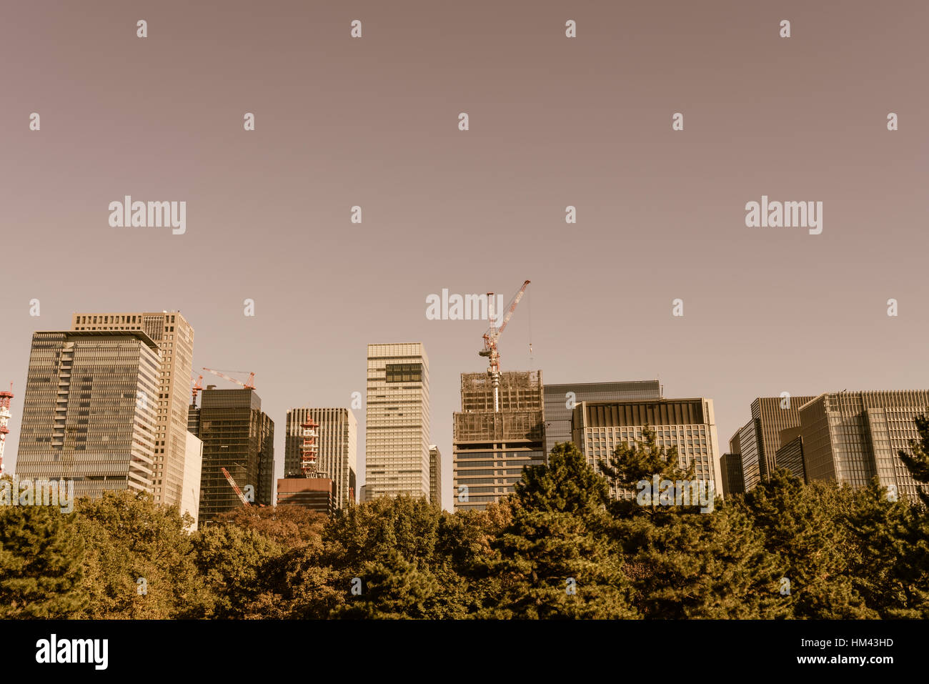 Tokyo, Japan cityscape ( Filtered image processed vintage effect Stock ...