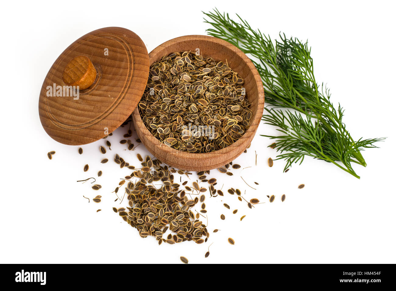 Fragrant fennel seeds on white background Stock Photo - Alamy