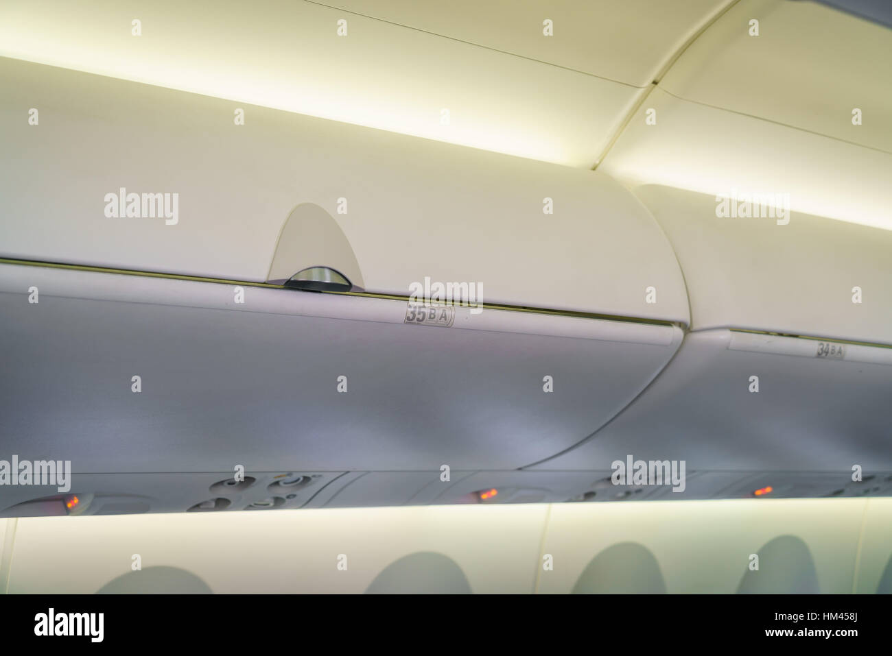 Cabin inside aircraft Stock Photo - Alamy