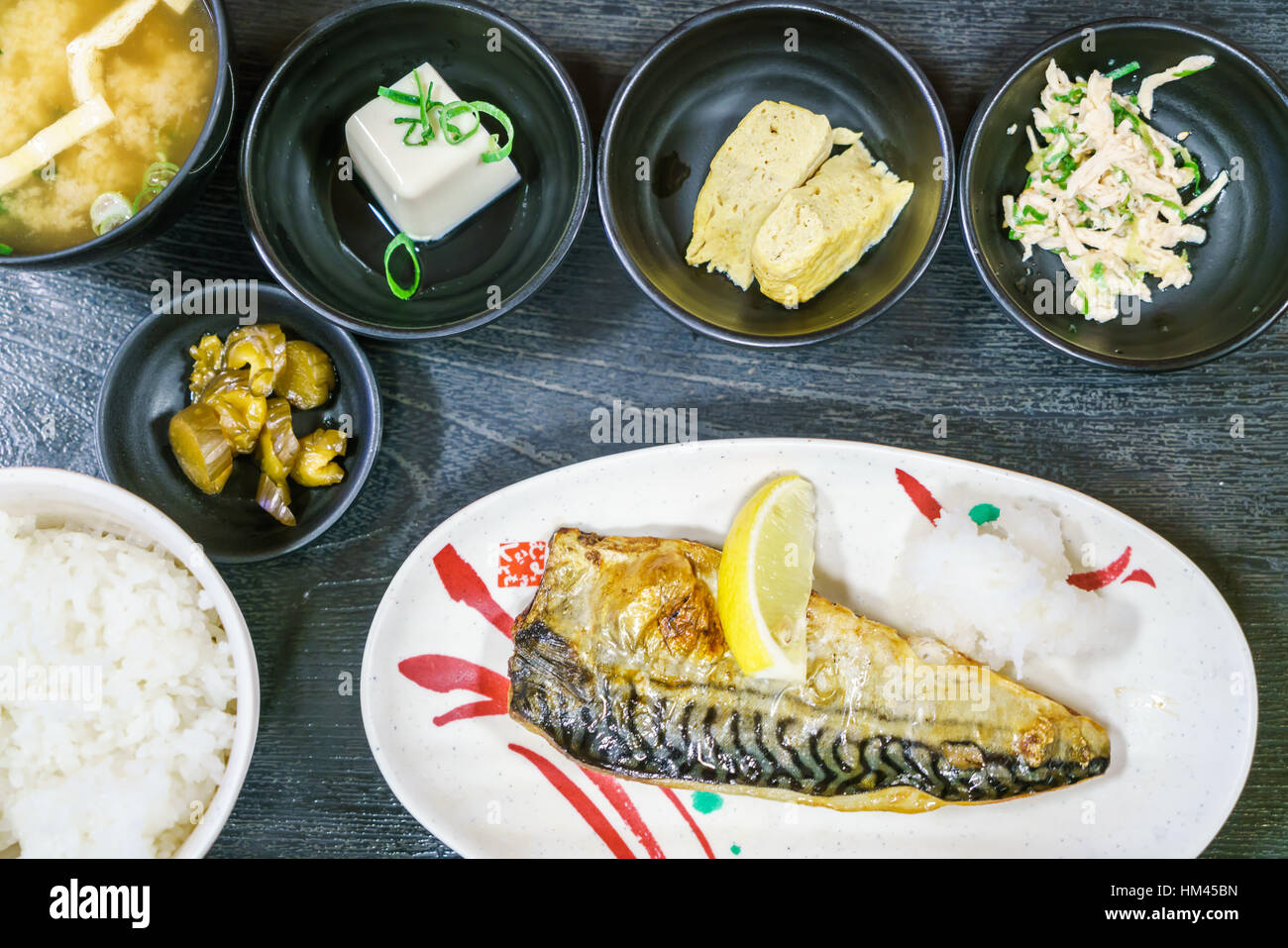 Japanese food style Saba teriyaki grilled Stock Photo - Alamy