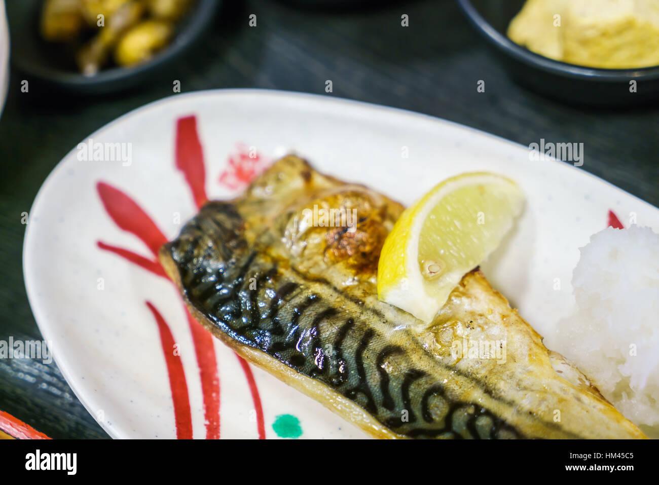 Japanese food style Saba teriyaki grilled Stock Photo - Alamy