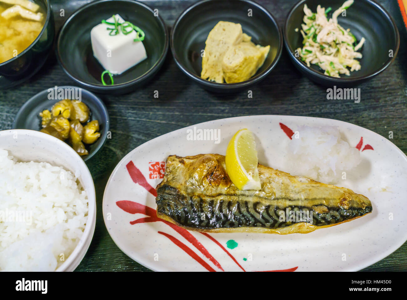 Japanese food style Saba teriyaki grilled Stock Photo - Alamy