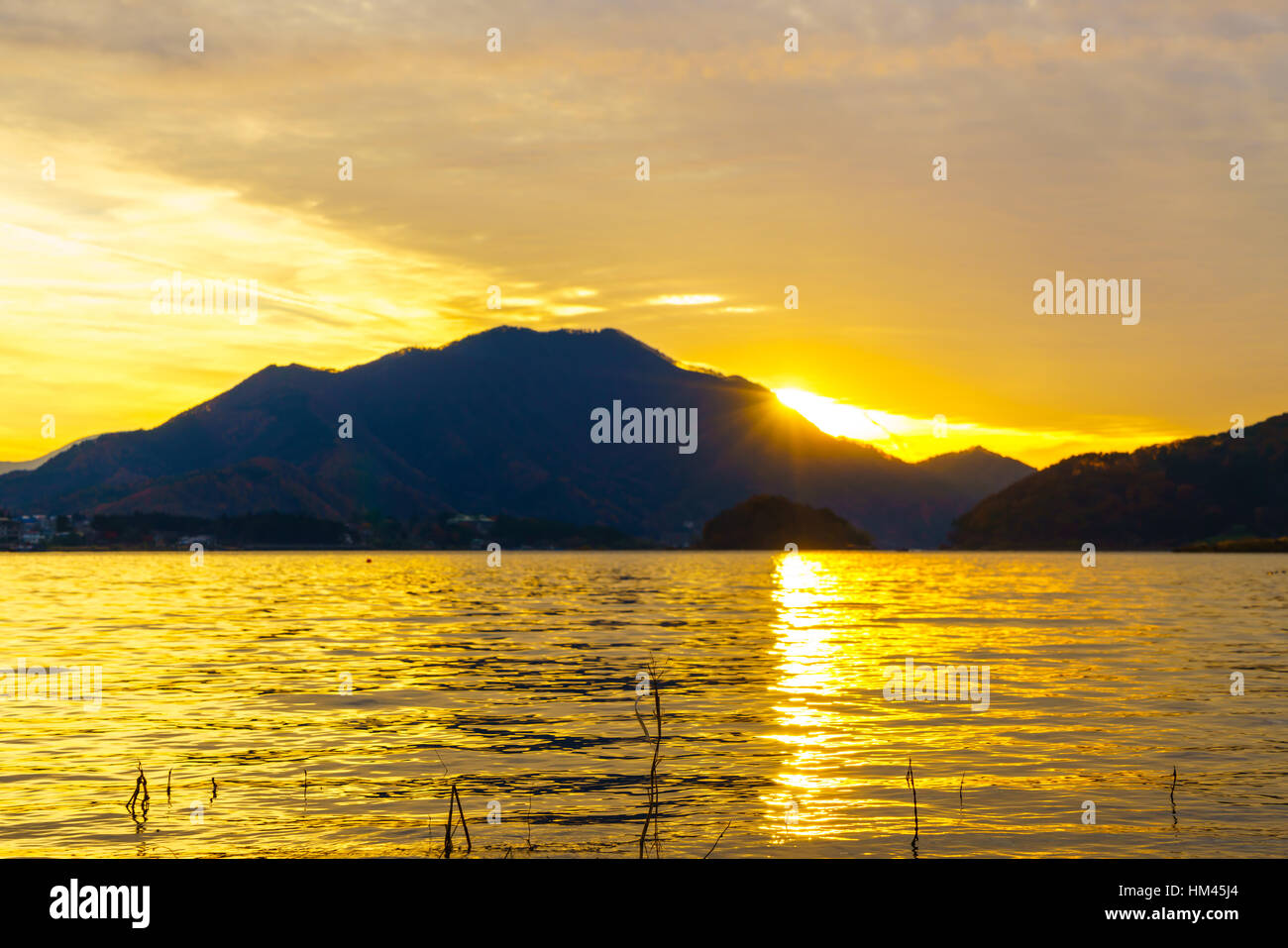 Mountain sunset, Japan Stock Photo - Alamy