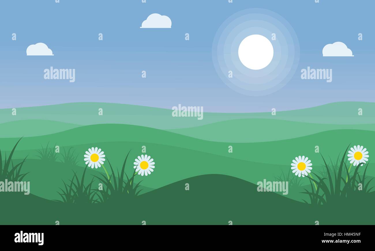 Landscape of beauty hill at spring Stock Vector Image & Art - Alamy