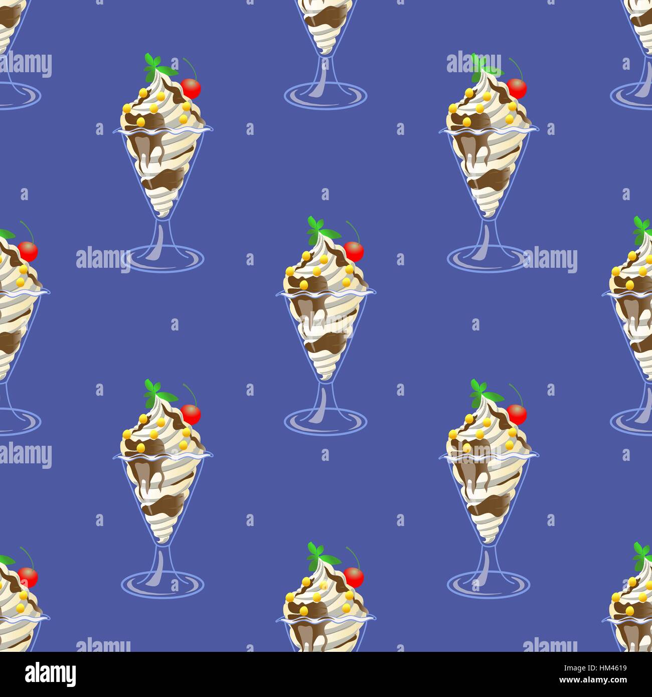 Ice Cream Seamless Pattern Stock Vector Image & Art - Alamy