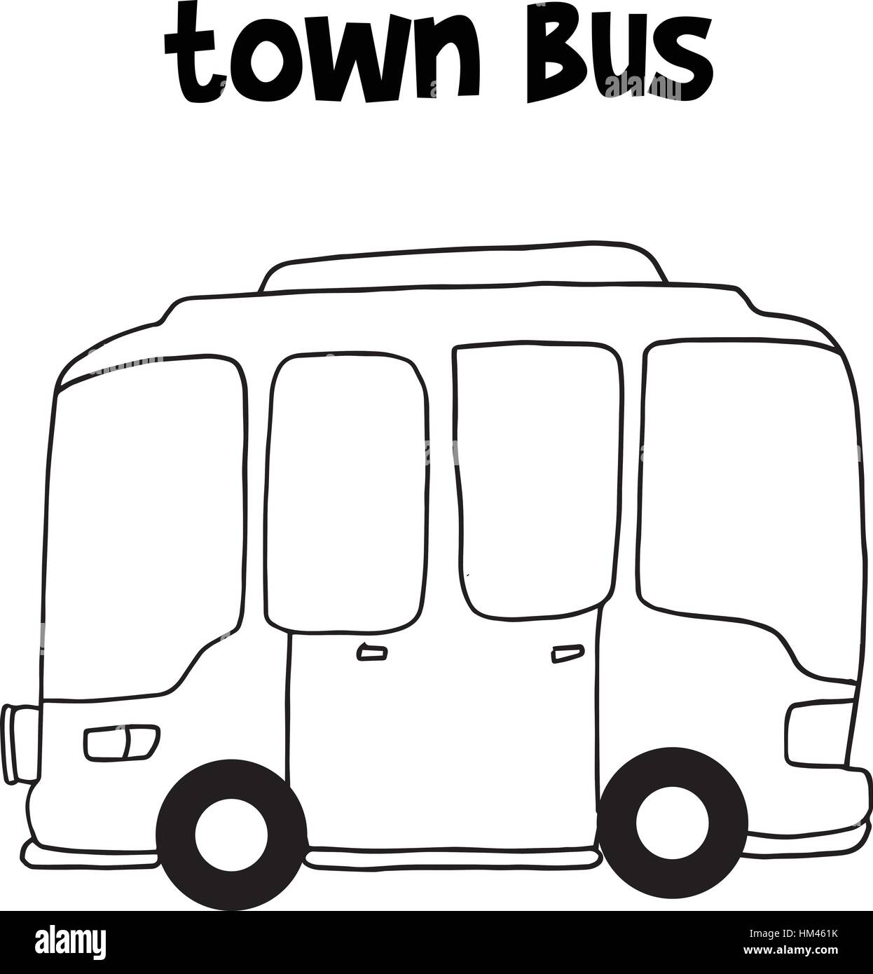 Hand draw of town bus Stock Vector Image & Art - Alamy