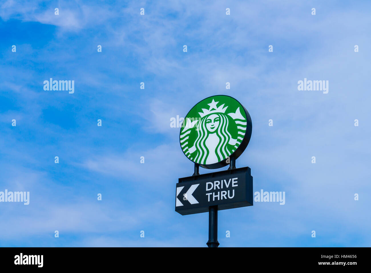 Khonkaen Province, Thailand - December 20, 2015 : Starbucks drive thru ...