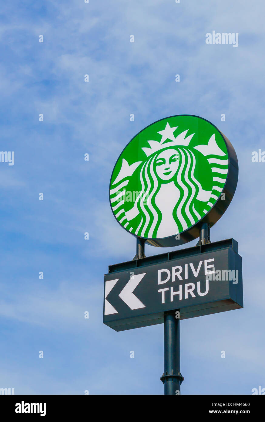 Khonkaen Province, Thailand - December 20, 2015 : Starbucks drive thru ...