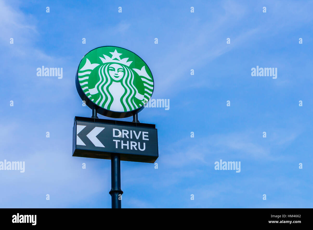 Khonkaen Province, Thailand - December 20, 2015 : Starbucks drive thru ...