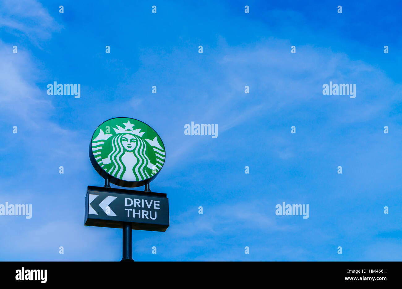 Khonkaen Province, Thailand - December 20, 2015 : Starbucks drive thru ...