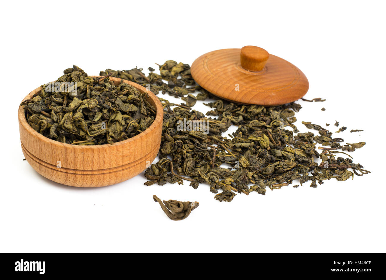 Dried green tea leaves Stock Photo - Alamy