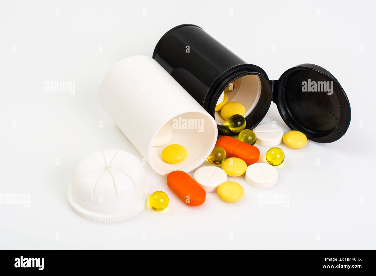 Capsules in brown jar hi-res stock photography and images - Alamy
