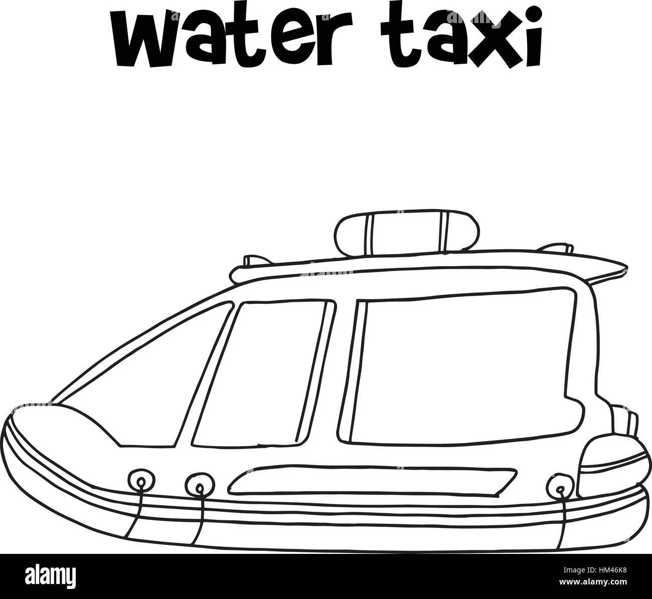 Water taxi of transportation hand draw Stock Vector Image & Art - Alamy
