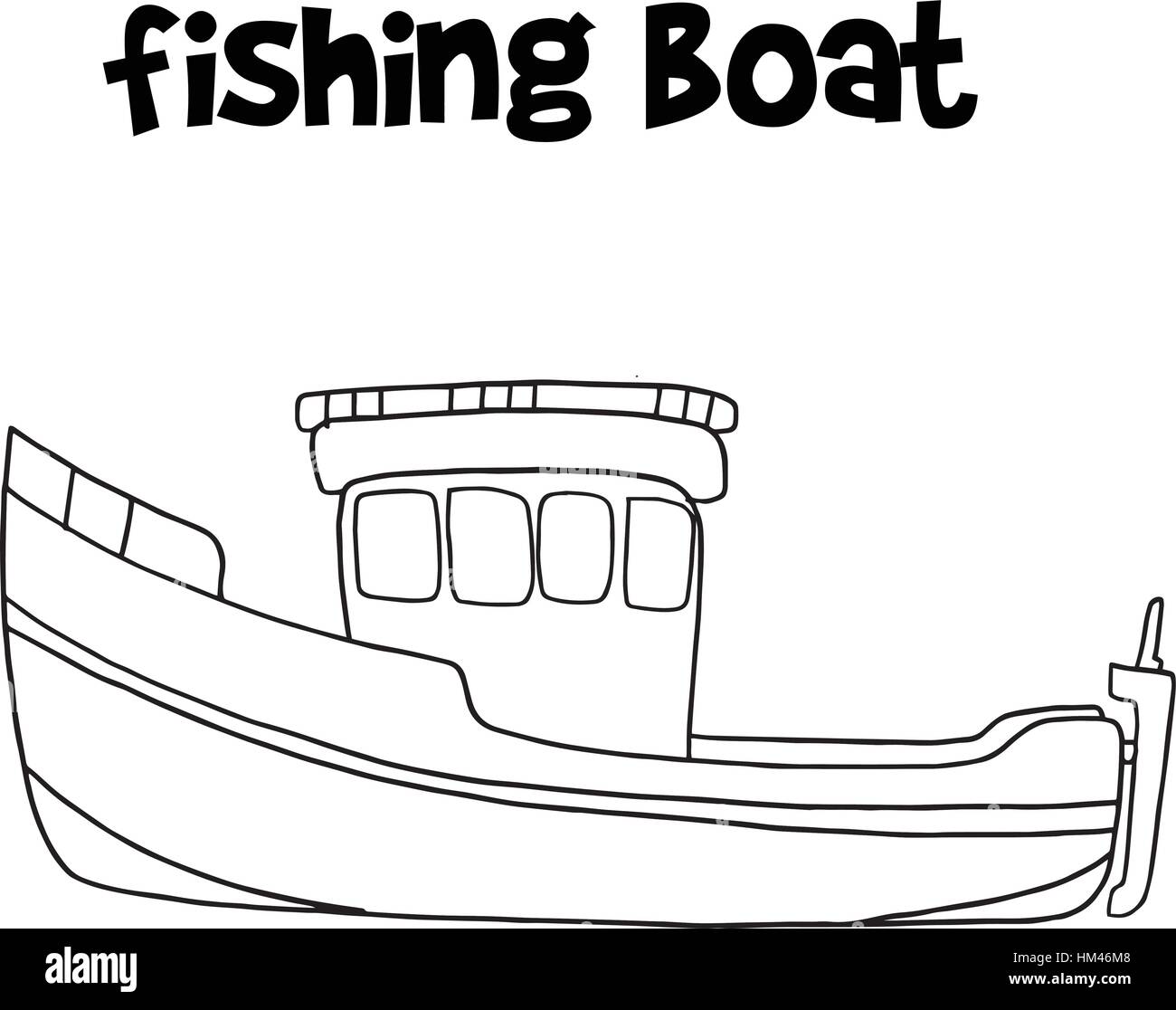 Boat fishing evening Stock Vector Images - Alamy