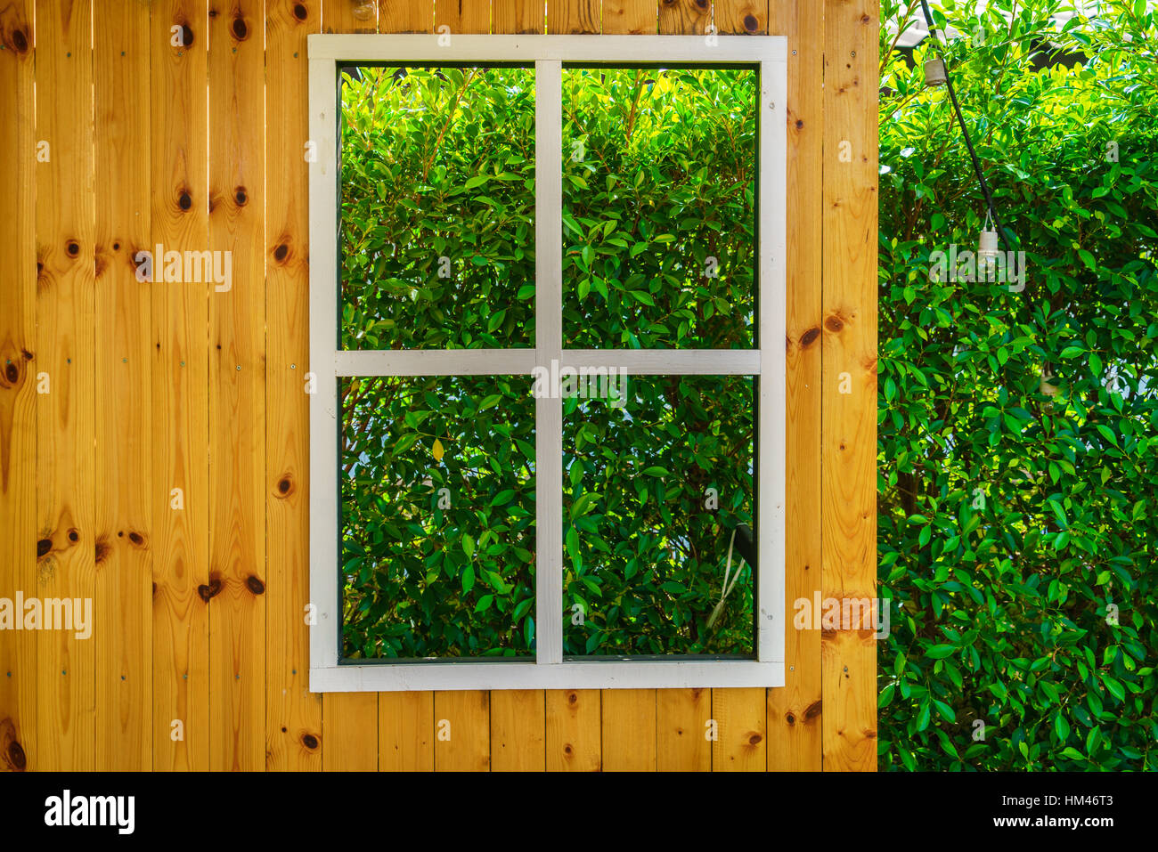 House window frame with view to nature scene Stock Photo - Alamy