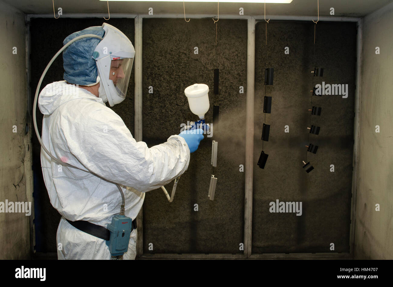 Paint spraying industrial facility paint-shop Stock Photo - Alamy