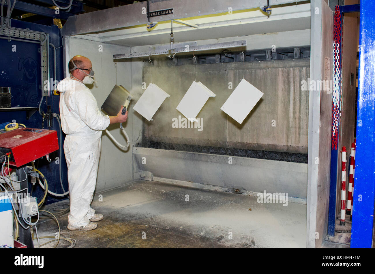 Paint spraying industrial facility paint-shop Stock Photo - Alamy
