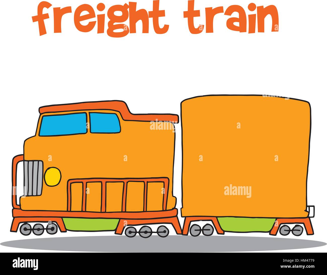 Freight train vector art illustration Stock Vector Image & Art - Alamy
