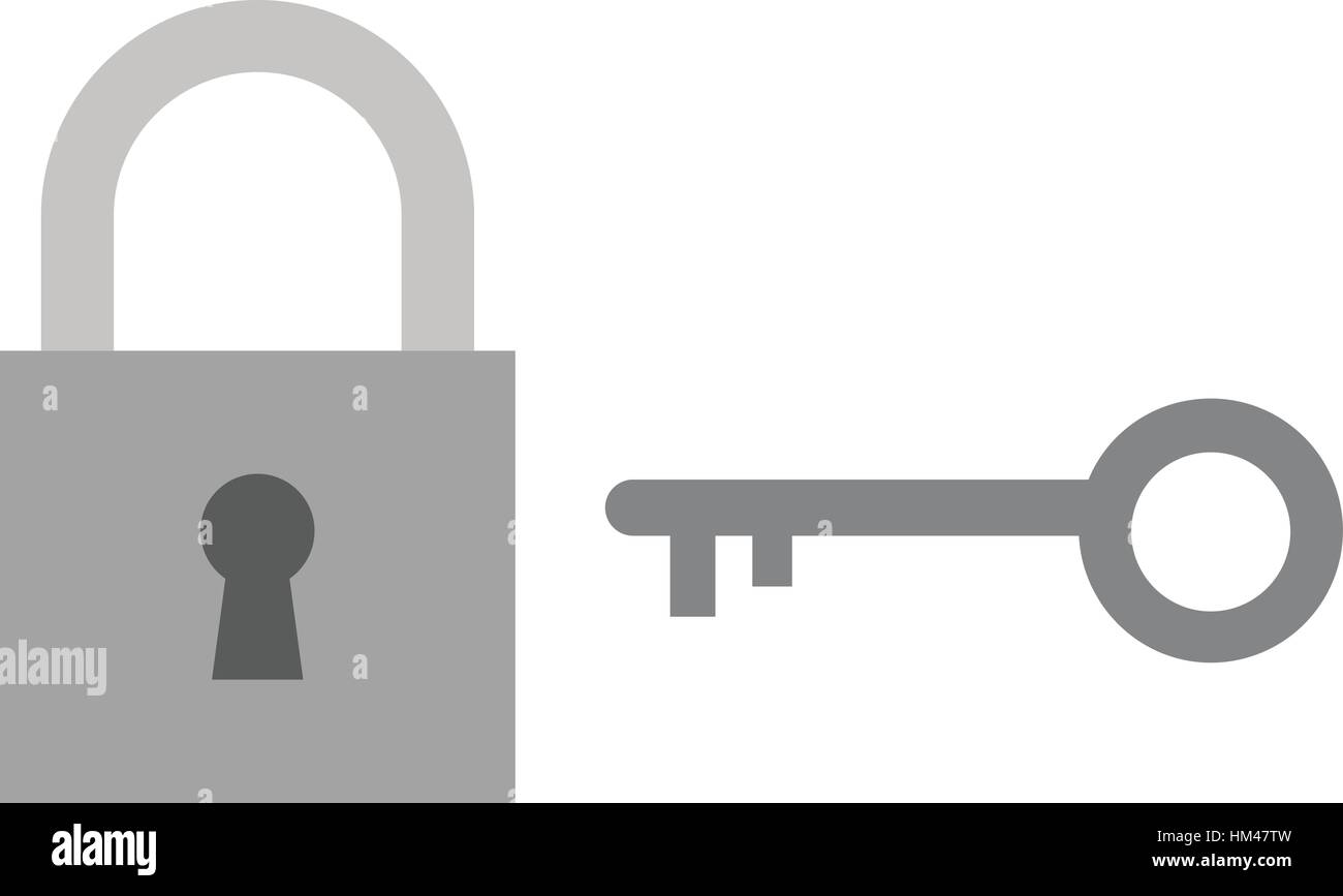 Vector grey padlock with keyhole and grey key Stock Vector Image & Art ...