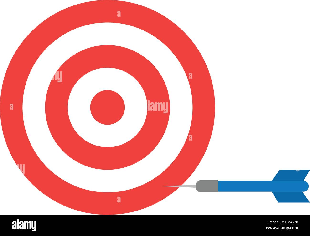 Vector red bullseye and blue dart is in the side Stock Vector Image ...