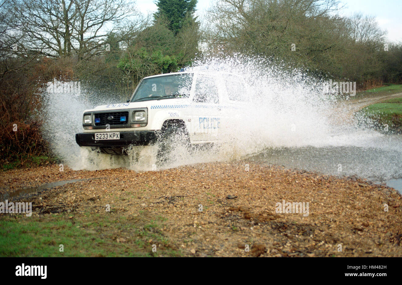 Hampshire Police 4x4 patrol vehicle on patrol off-road in the New ...