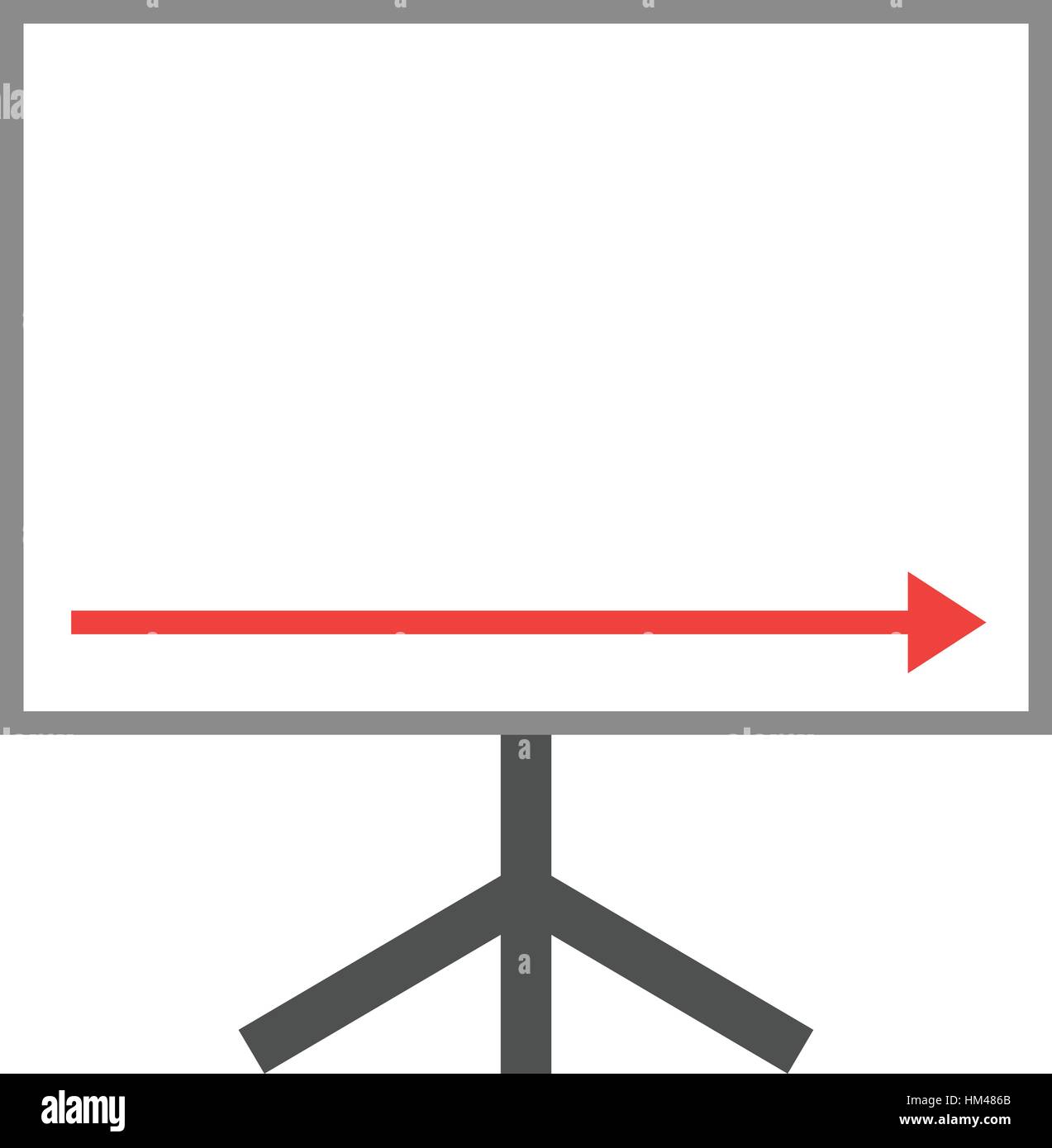 Vector white board with red arrow pointing right down Stock Vector ...