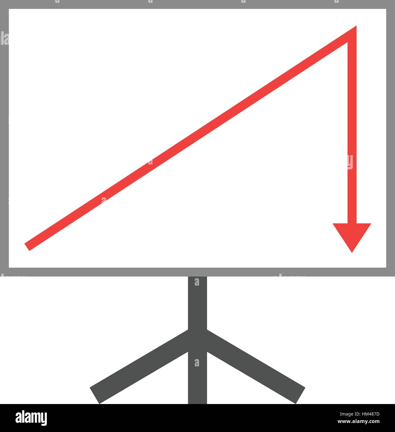 Vector white board with red arrow pointing up then down Stock Vector ...