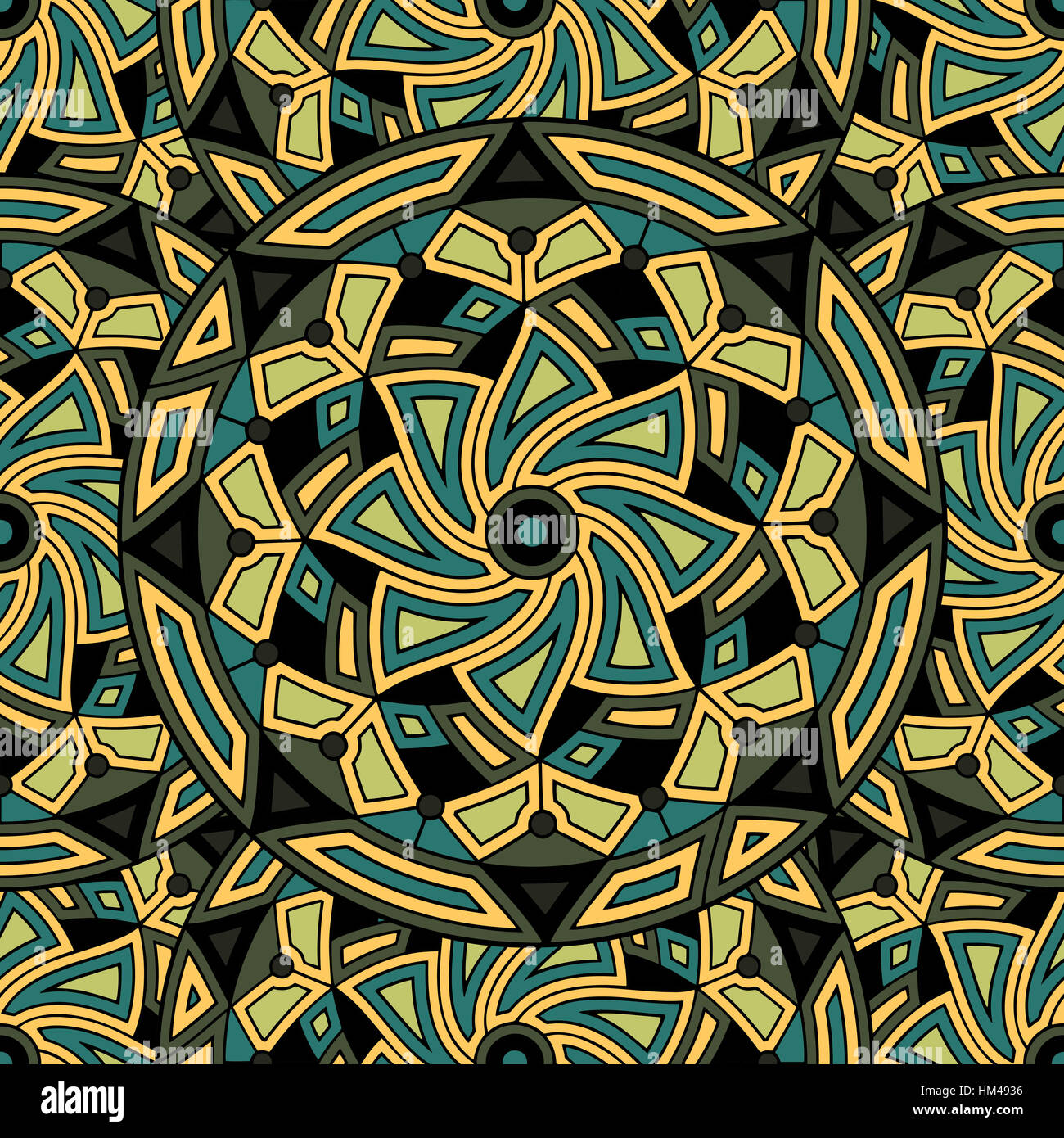 Seamless repeating pattern consisting of colored mandal.Vector Stock ...
