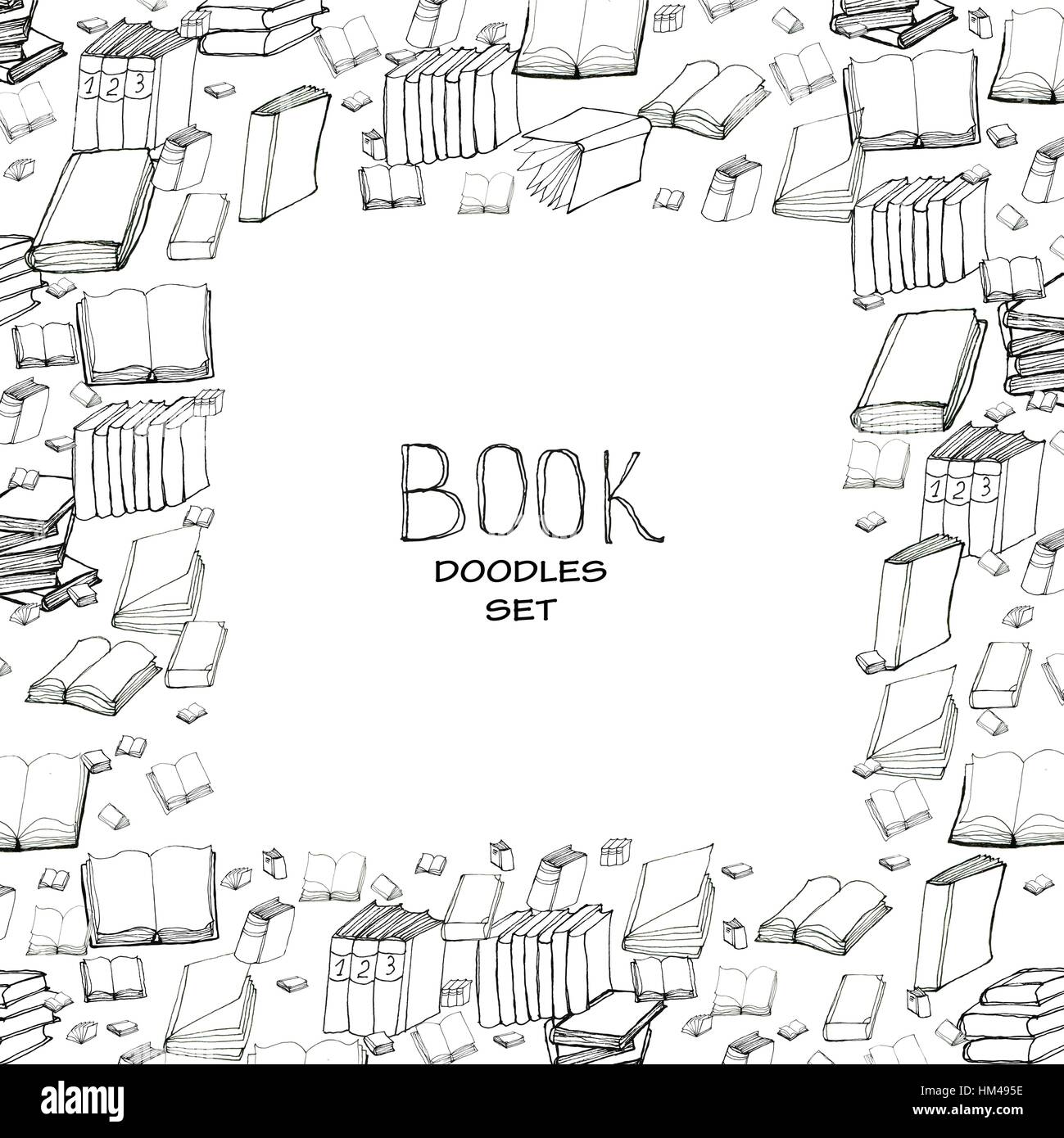 Book doodle frame Stock Vector Image & Art - Alamy