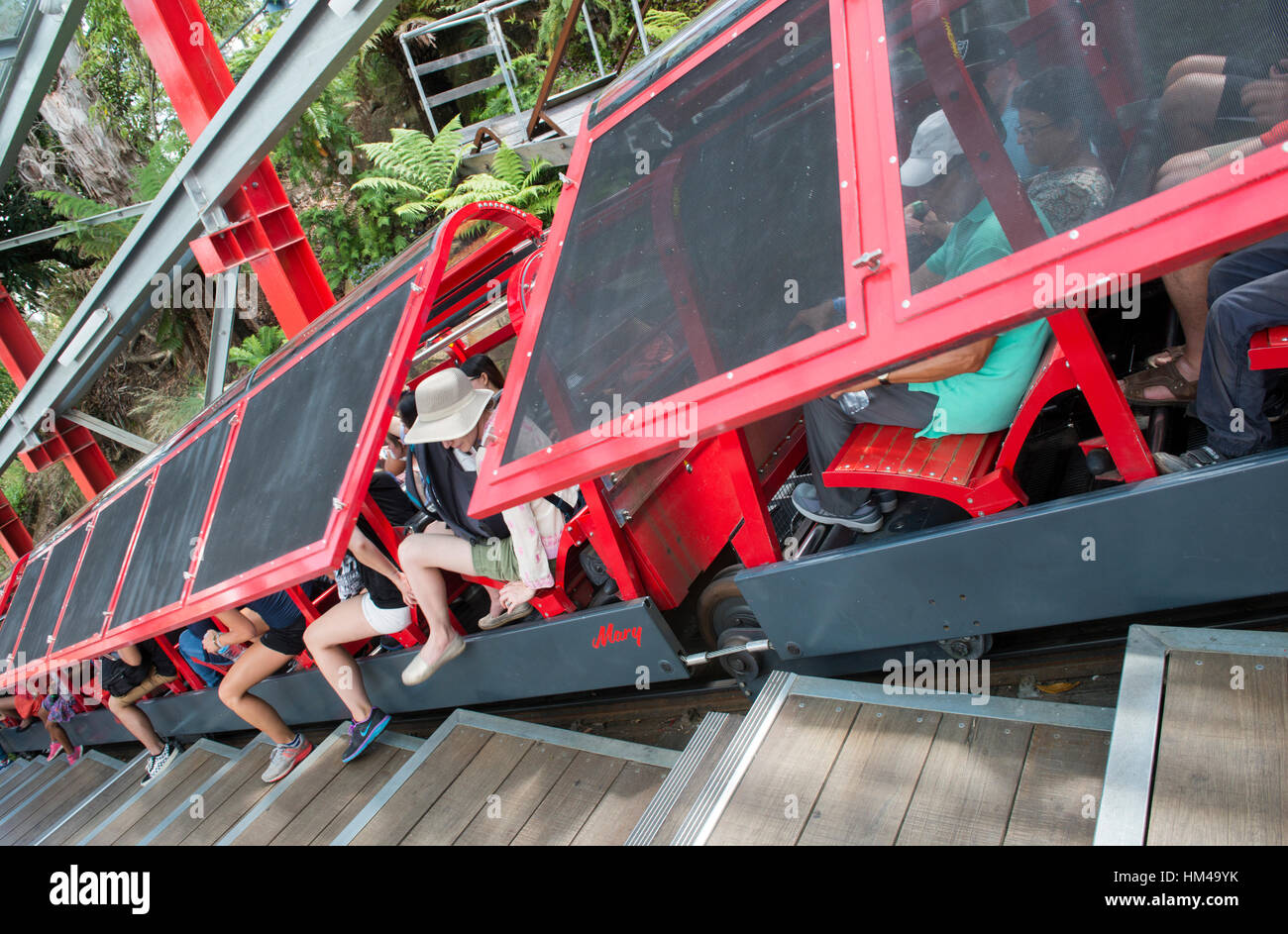 Scenic Railway ride at Scenic World in the Blue Mountains National Park ...