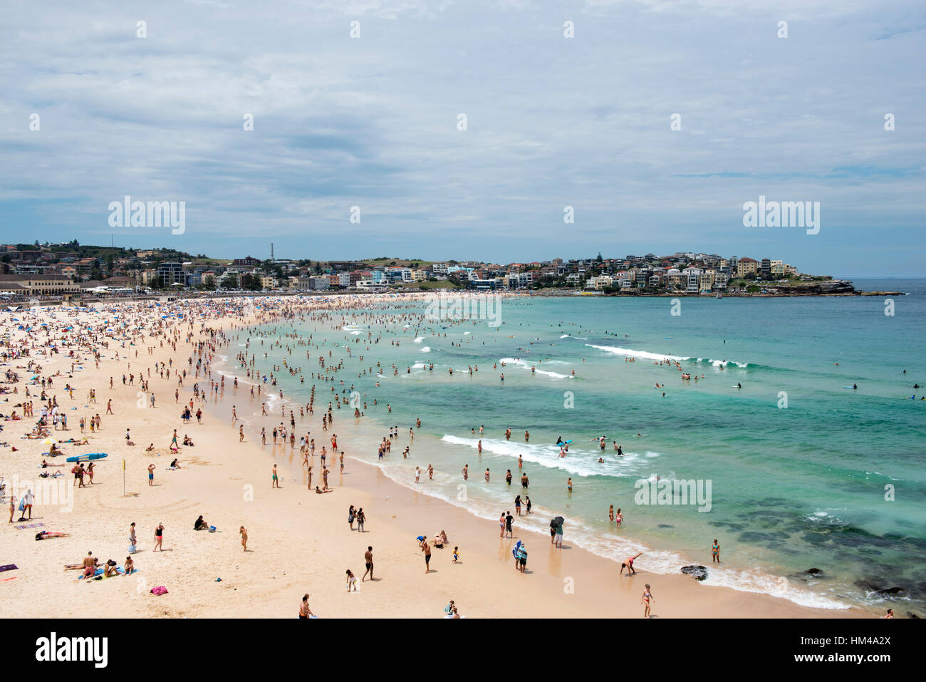 A busy summer day at Bondi Beach, New South Wales Australia Stock Photo ...
