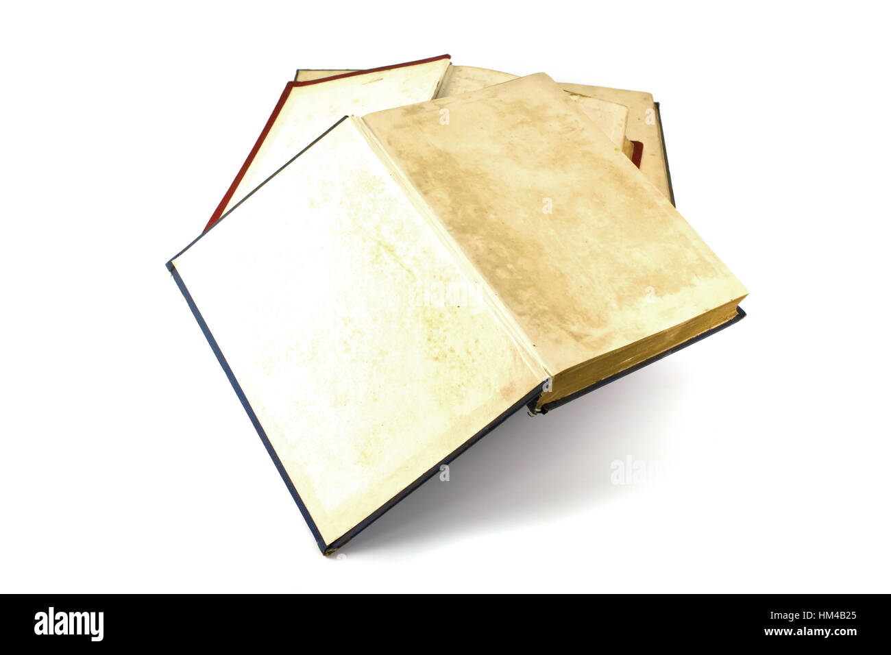 Old book with blank yellow stained pages Stock Photo - Alamy